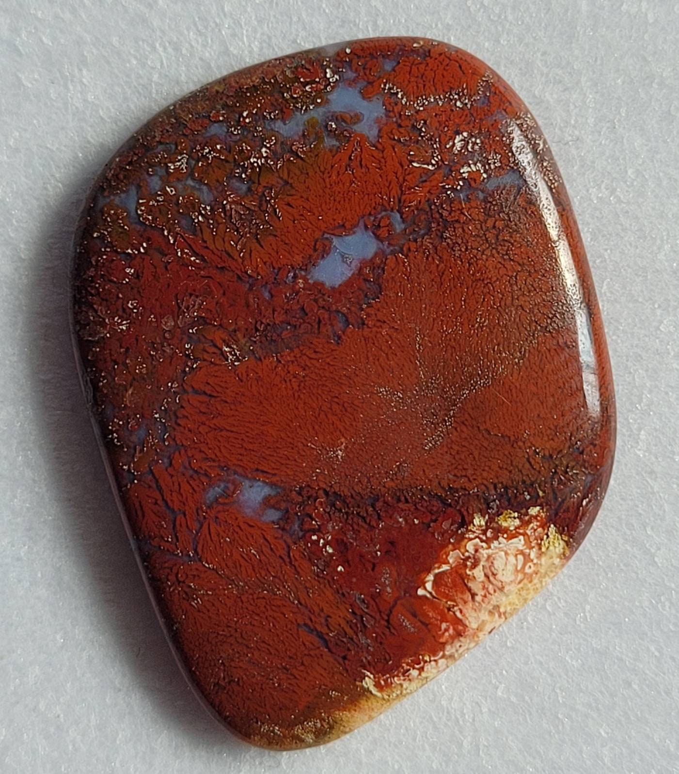 33.15 Red Moss Agate Gemstone/ Fancy Shape Red Moss Agate Stone ...