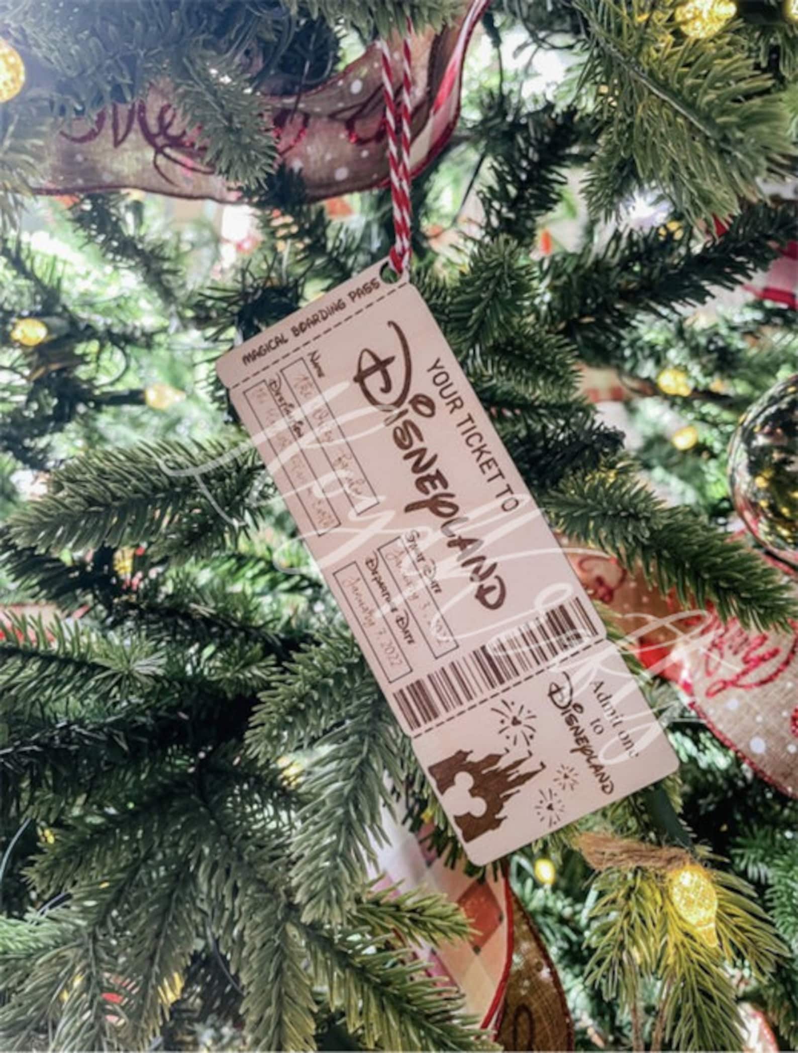Personalized Disney Ticket Laser Cut Christmas Ornament - Etsy