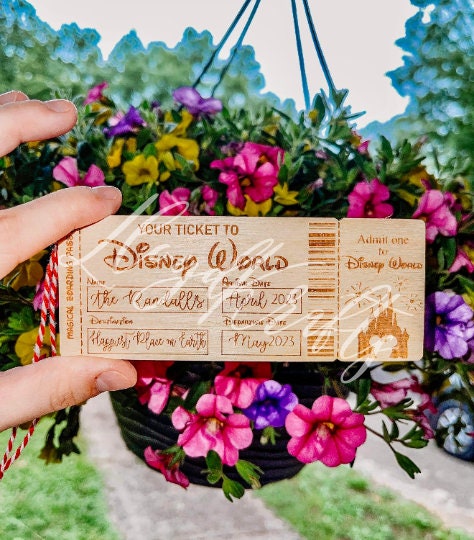 Personalized Disney Ticket Laser Cut Christmas Ornament - Etsy