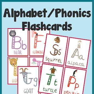 Alphabet Phonics Flash Cards - Etsy