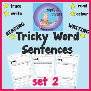Set 2: Tricky Word Sentence Writing and Reading | HFW - Etsy
