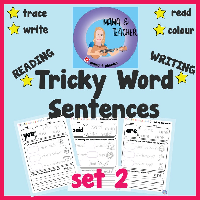 Set 2: Tricky Word Sentence Writing and Reading | HFW - Etsy