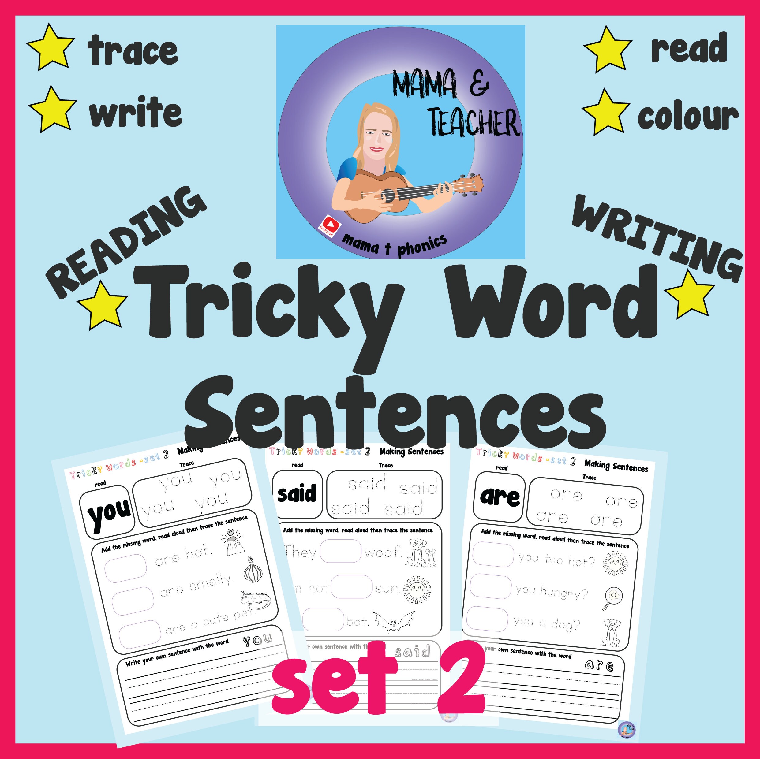Set 2: Tricky Word Sentence Writing and Reading | HFW - Etsy