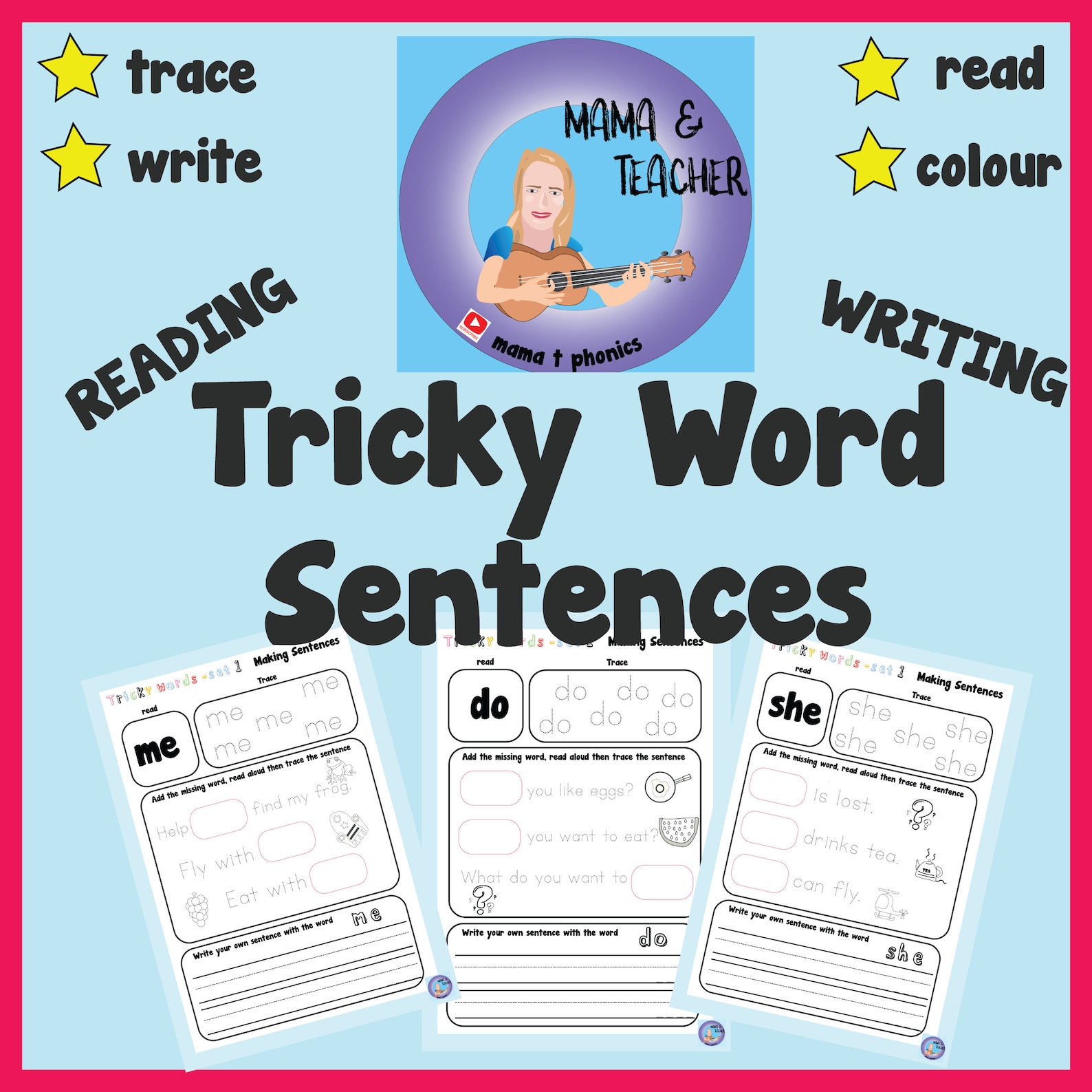 Set 1: Tricky Word Sentence Writing and Reading | HFW - Etsy
