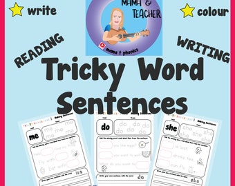 Set 1: Tricky Word Sentence Writing and Reading | HFW - Etsy