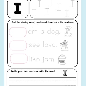 Set 1: Tricky Word Sentence Writing and Reading | HFW - Etsy