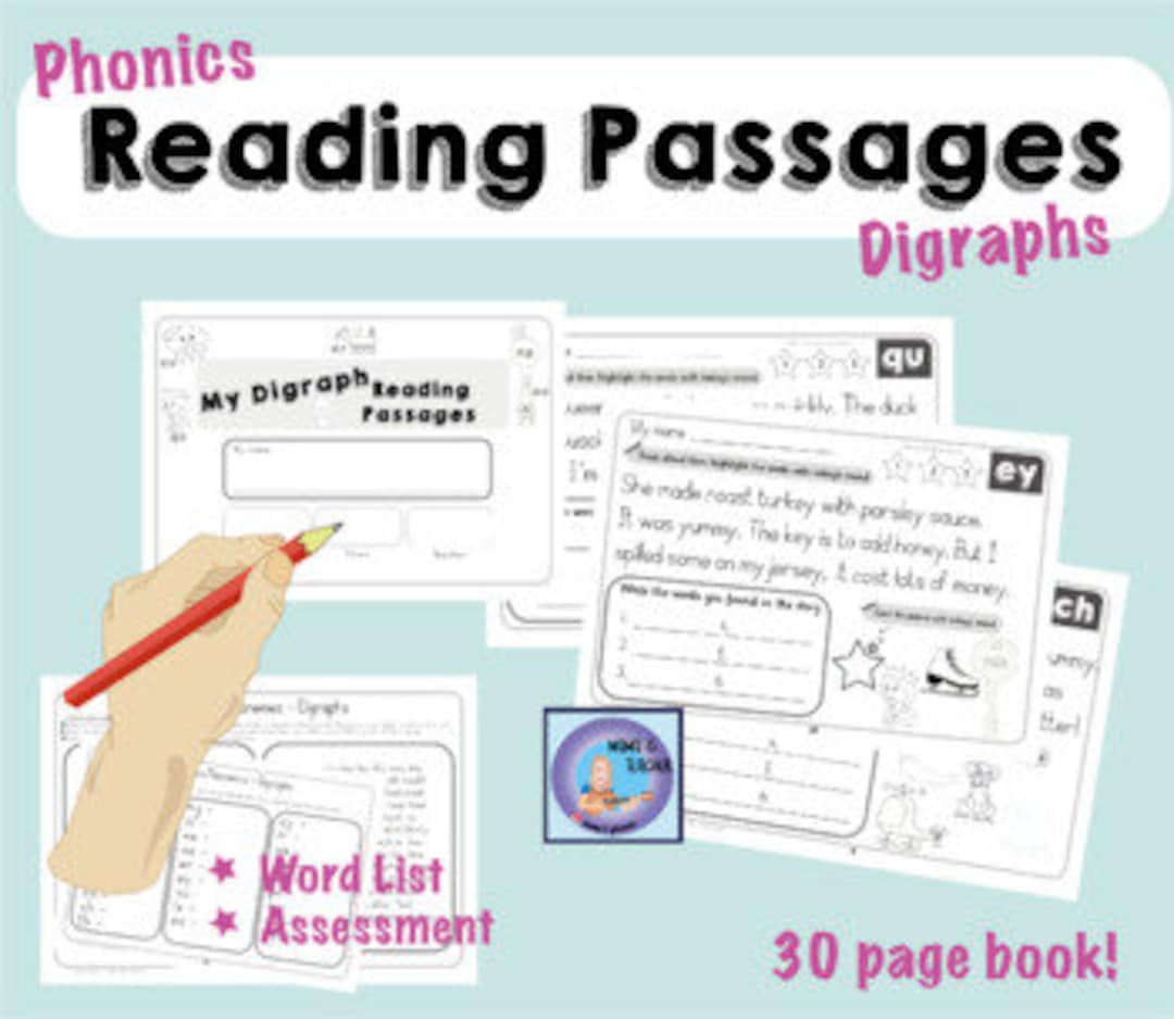 Phonics Reading Comprehension Passages - Digraphs | 2 Letter Sounds ...