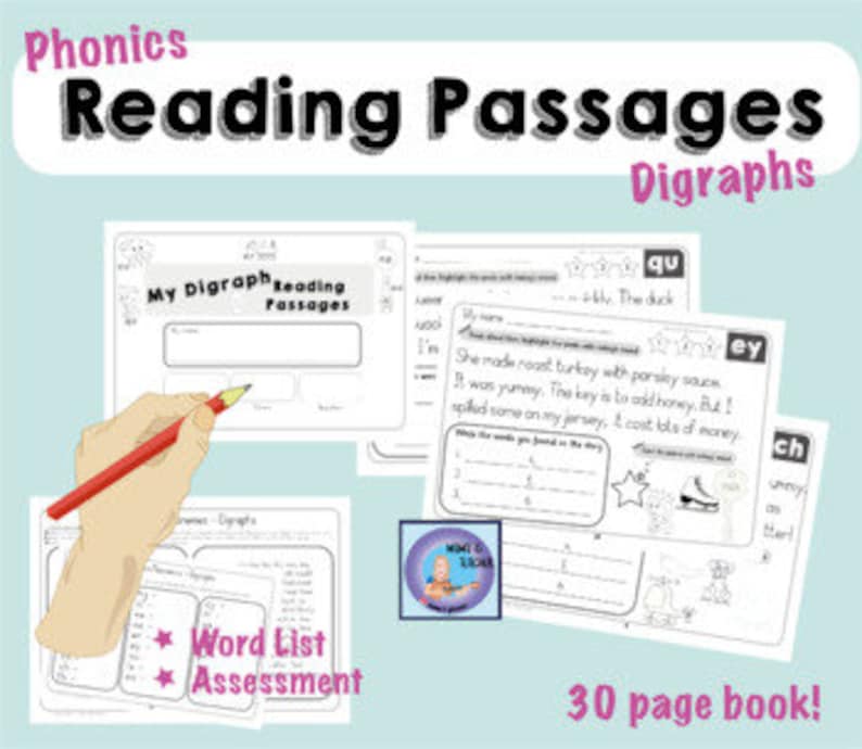 Phonics Reading Comprehension Passages - Digraphs | 2 Letter Sounds ...
