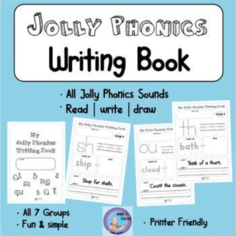 Jolly Phonics Writing Book | Complete With All 7 Groups of Sounds - Etsy