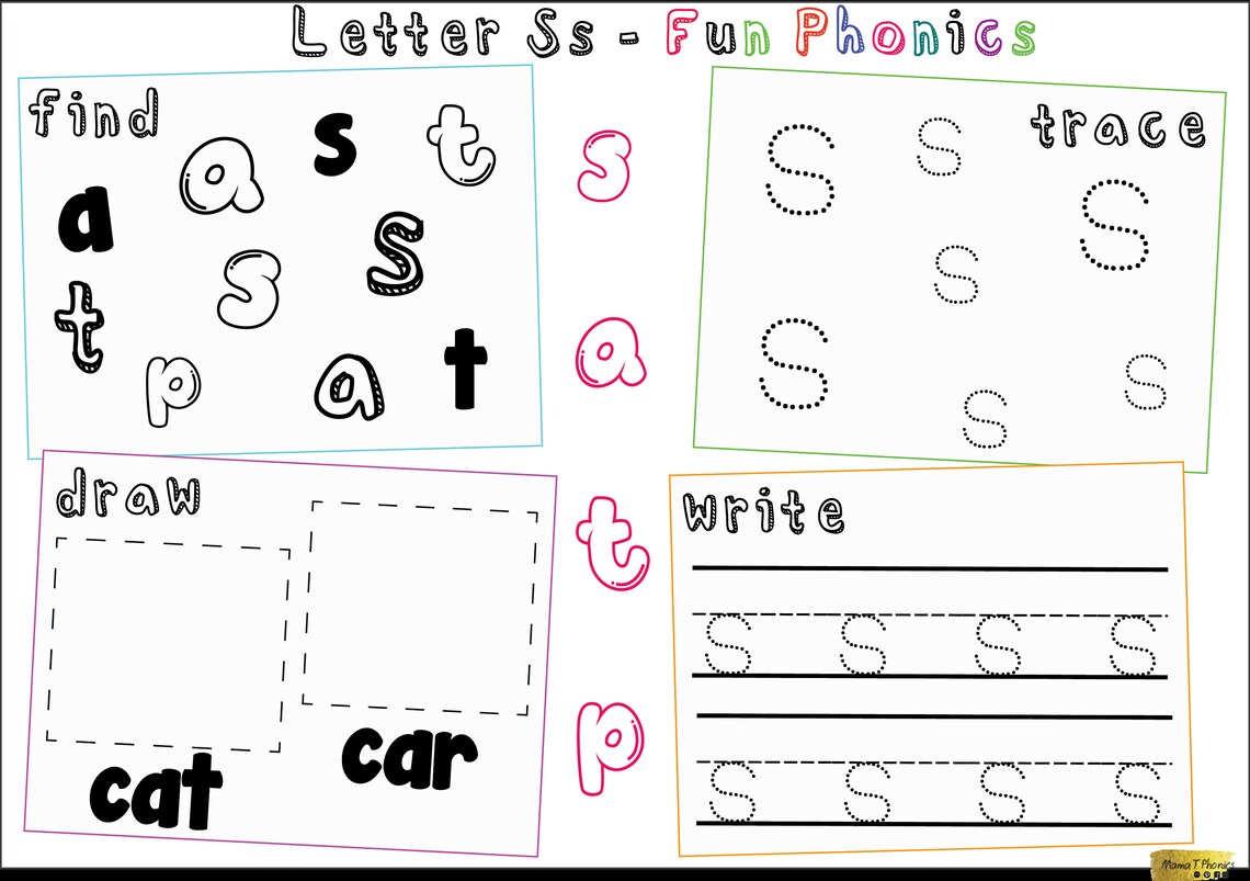 Fun Phonics Alphabet Find, Trace, Draw and Hand Write Each Letter - Etsy