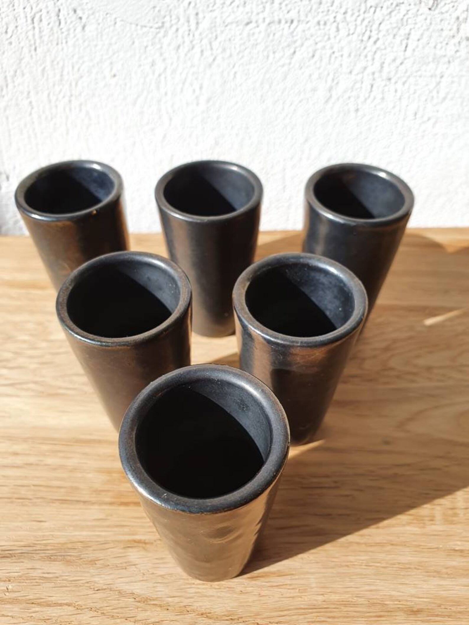 Set Of 6 Vintage Shiny Black Ceramic Shot Glasses Estonia Etsy