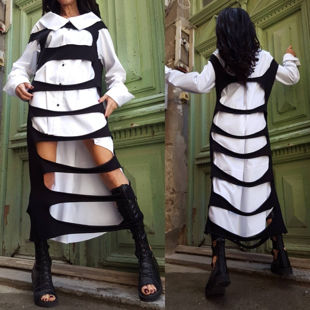 Unique Designer Shirt / Extravagant Shirt /white Shirt / Asymmetric ...
