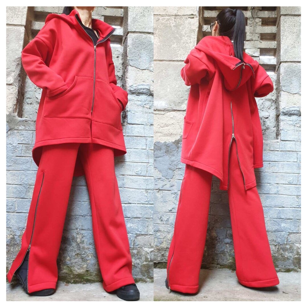 New Collection Winter Red Set/outwear Woman Outfit/warm Pants Vest Set ...