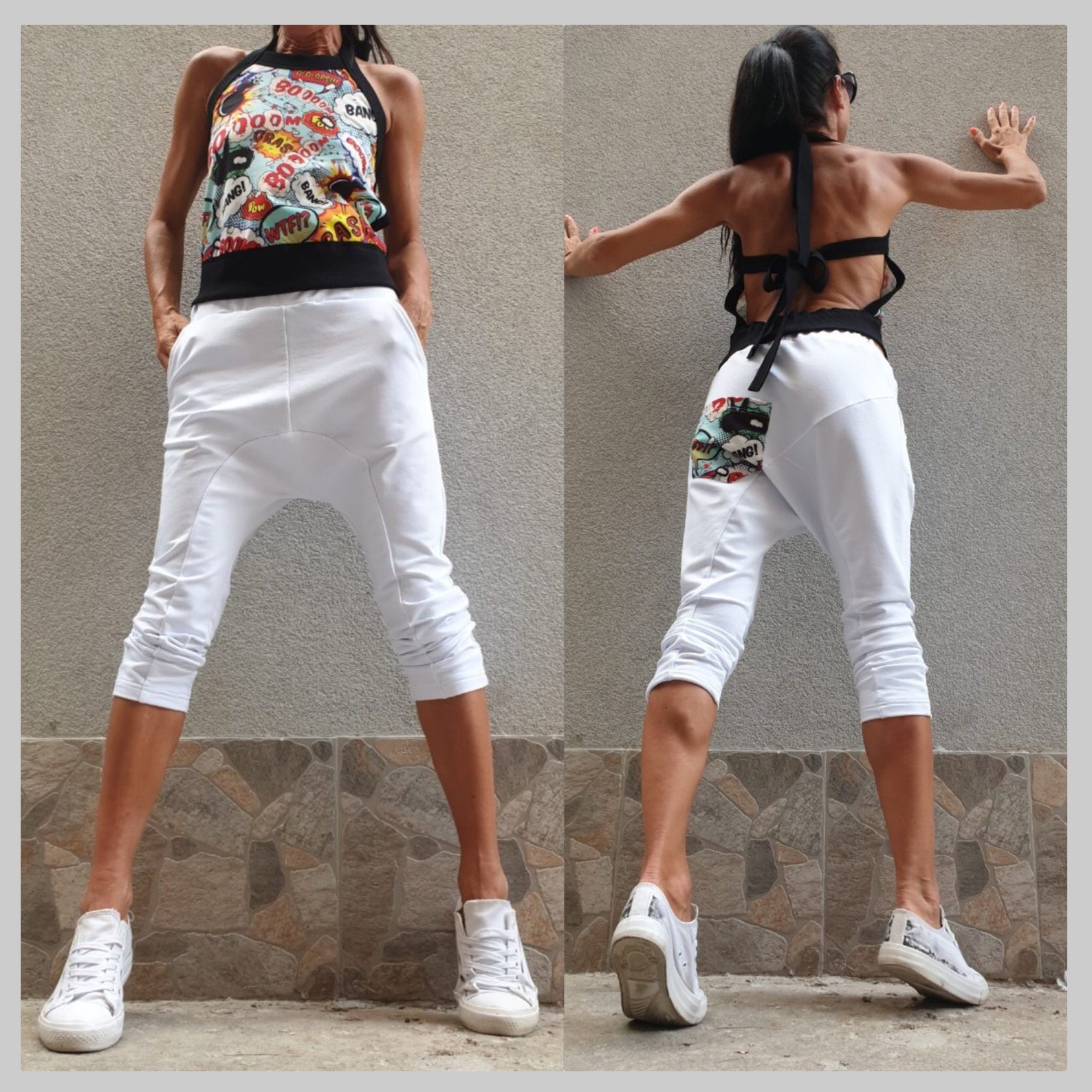 Summer Two Piece Set/bare Back Top/casual Comfortable - Etsy