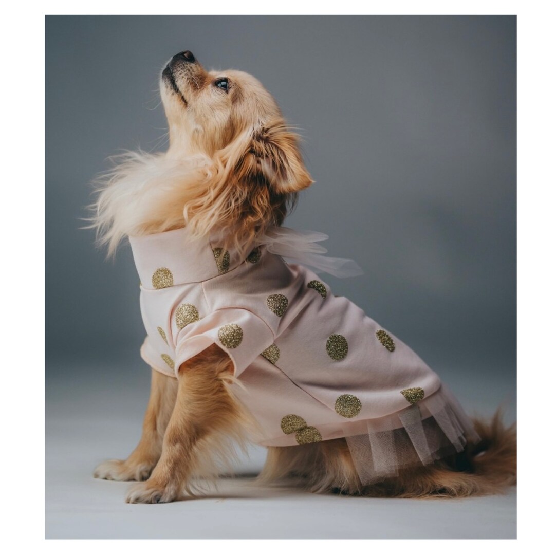 New Street Dog Top / Pink Gold Cotton Puppy Fashion / Dog Dress / Dog ...