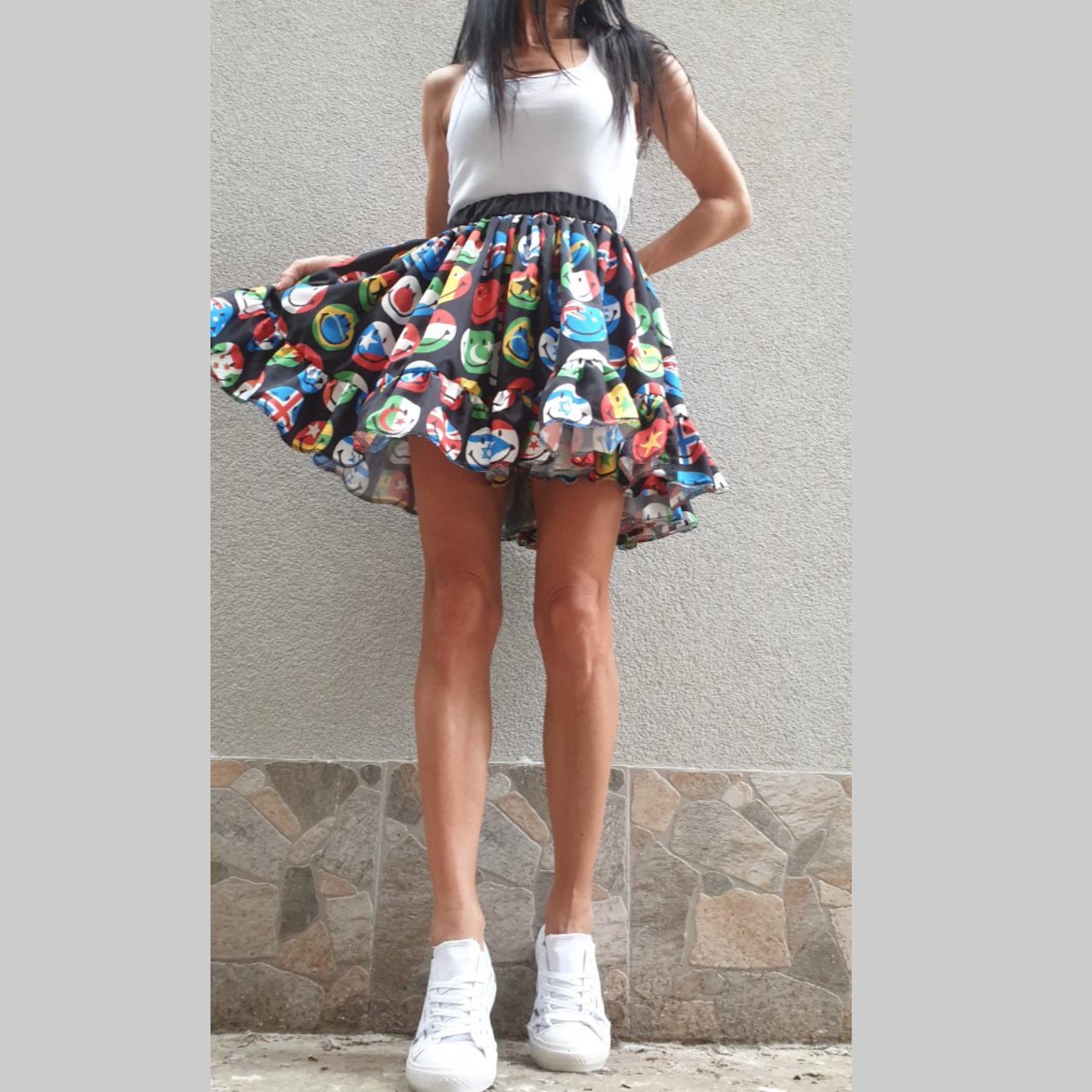 Colorful Extravagant Skirt/short Summer Skirt/loose Everyday - Etsy