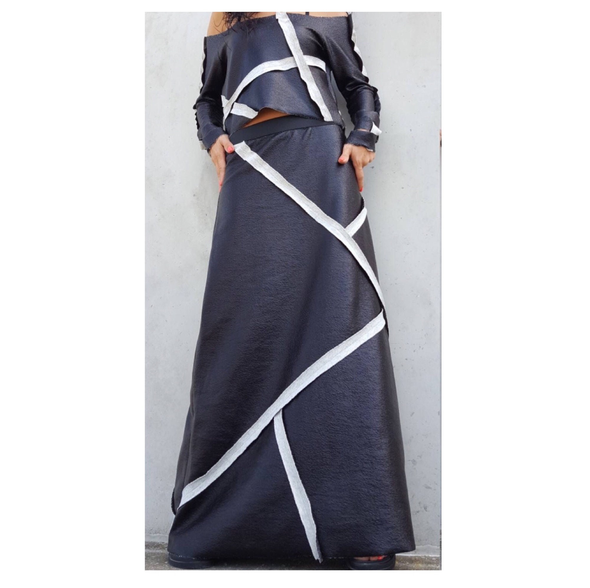 Extravagant Eco Leather Set/party Two Piece Set/gothic Eco - Etsy