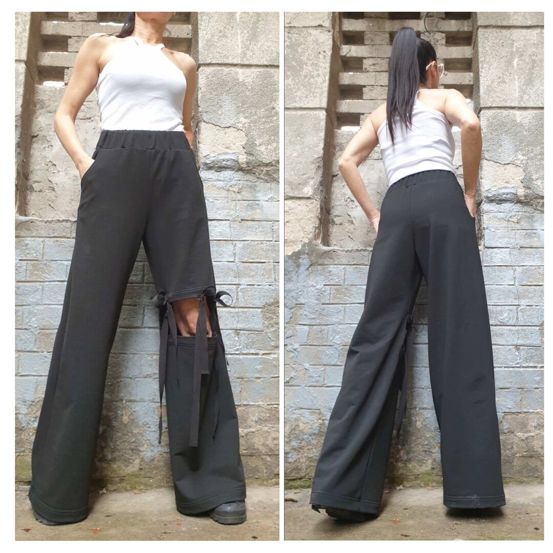 New Collection Extravagant Pants/side Pocket Black Pants/loose Pants ...