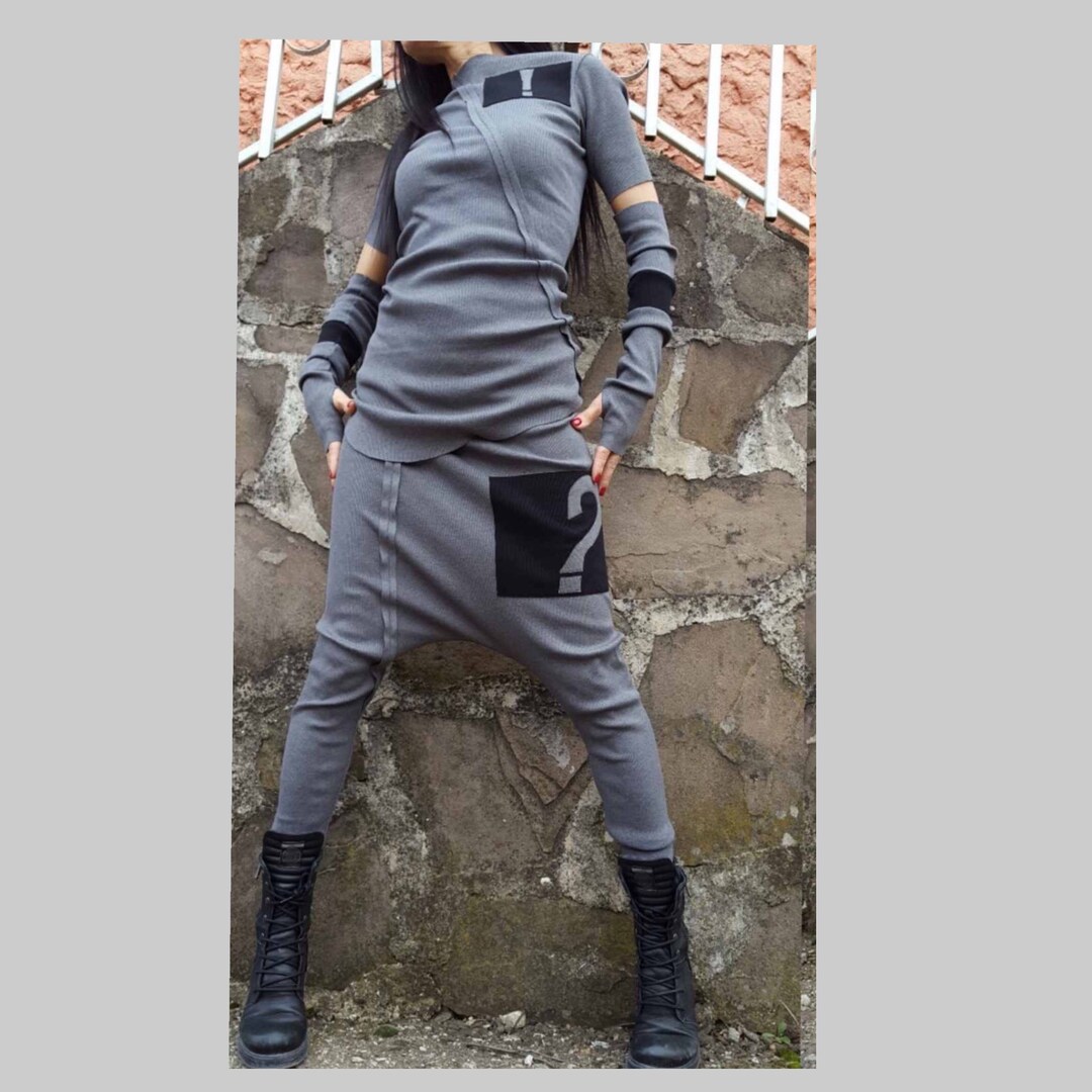 Women Cotton Set/casual Comfortable Outfit/everyday Gray Set ...