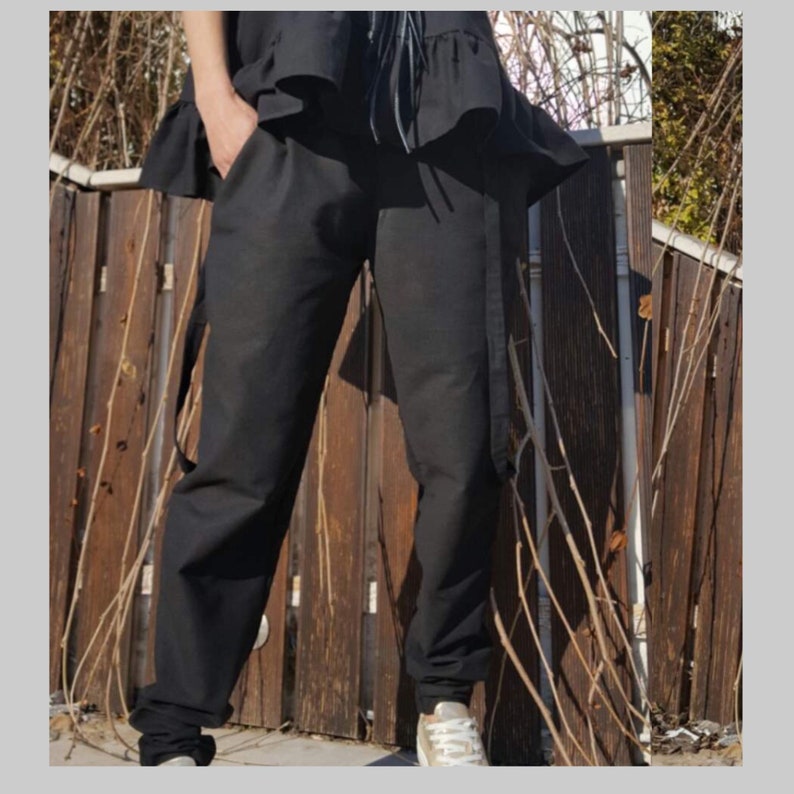 Extravagant Black Linen Set/two Piece Set/wide Linen - Etsy