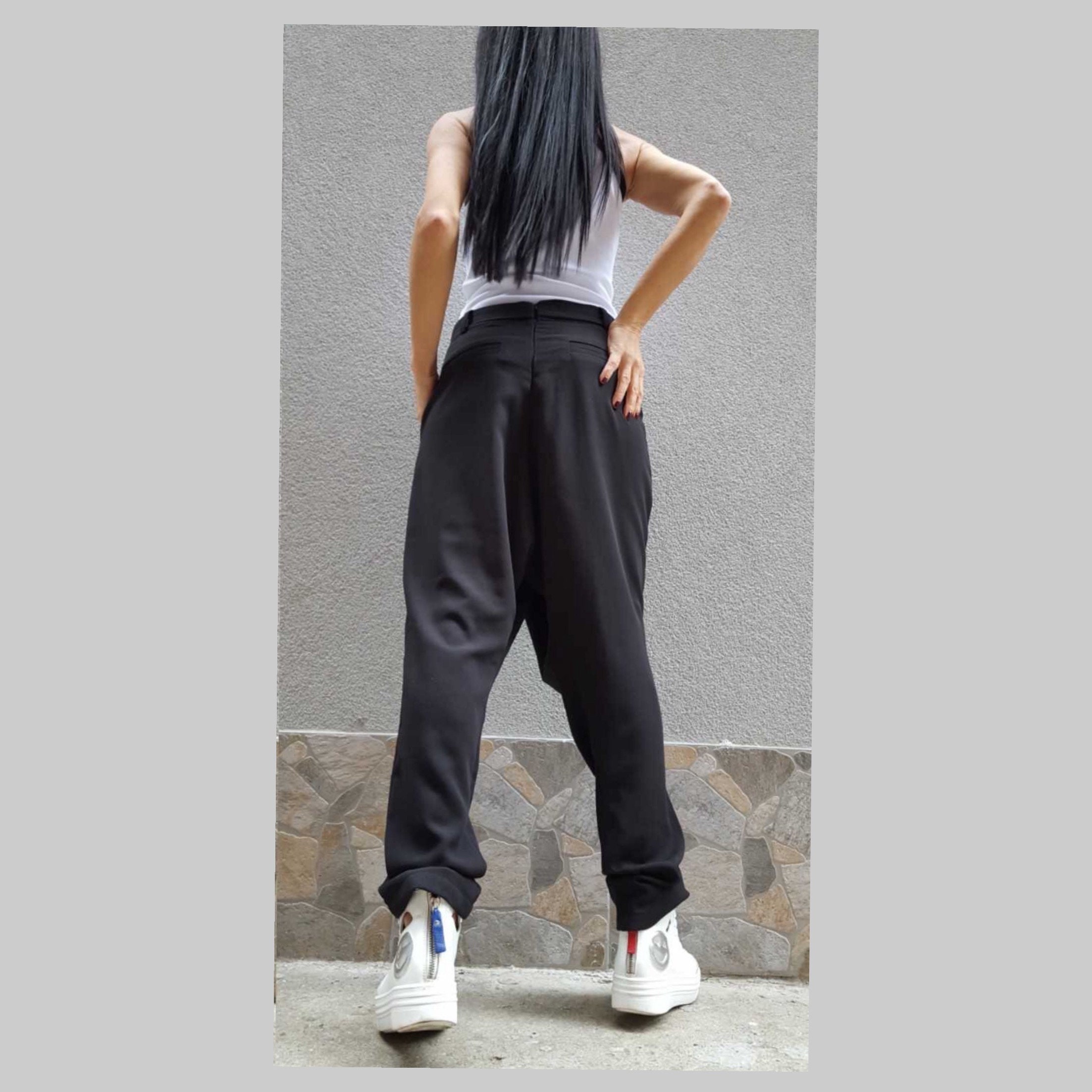 Asymmetric Black Pants/extravagant Women Pants/gothic | Etsy