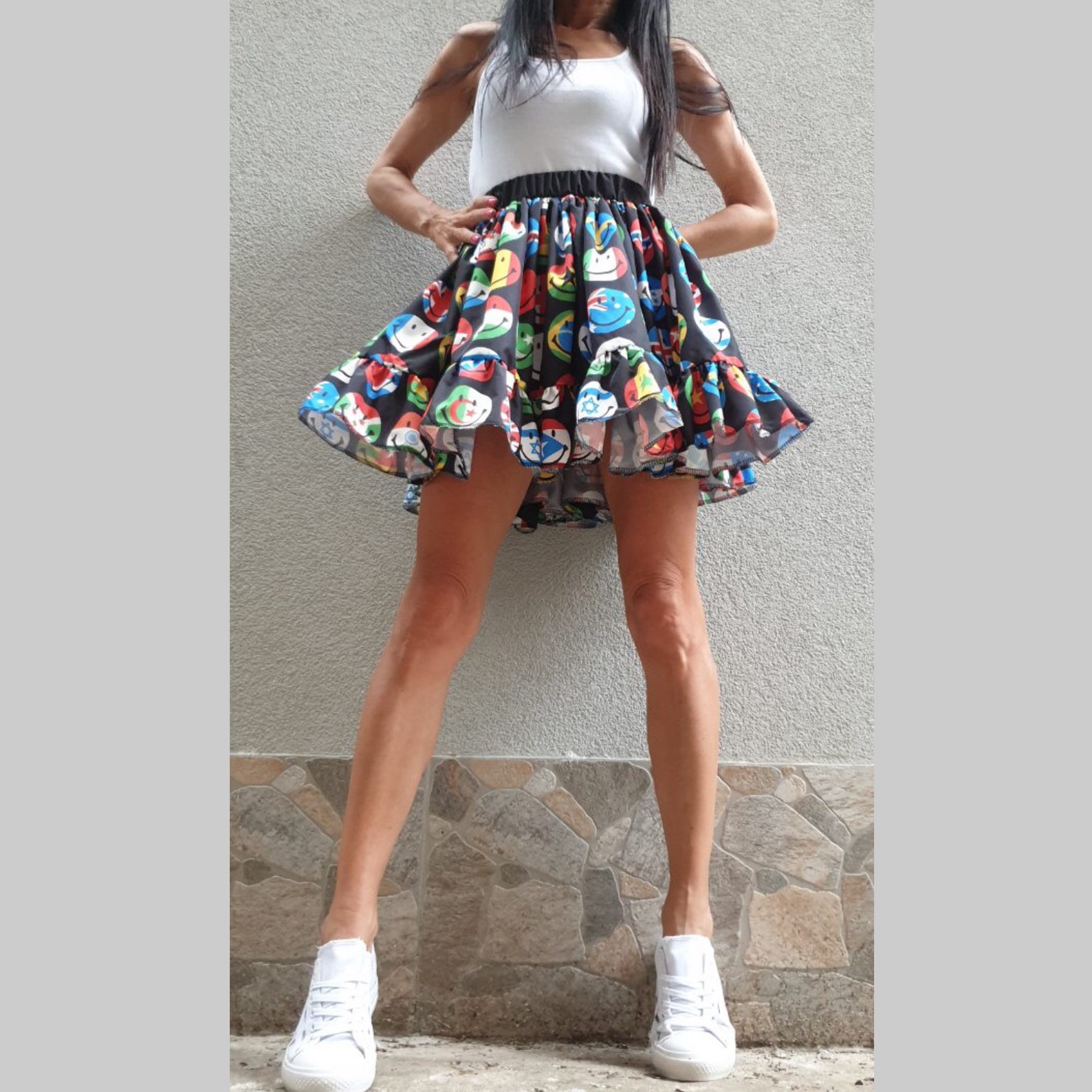 Colorful Extravagant Skirt/short Summer Skirt/loose Everyday - Etsy