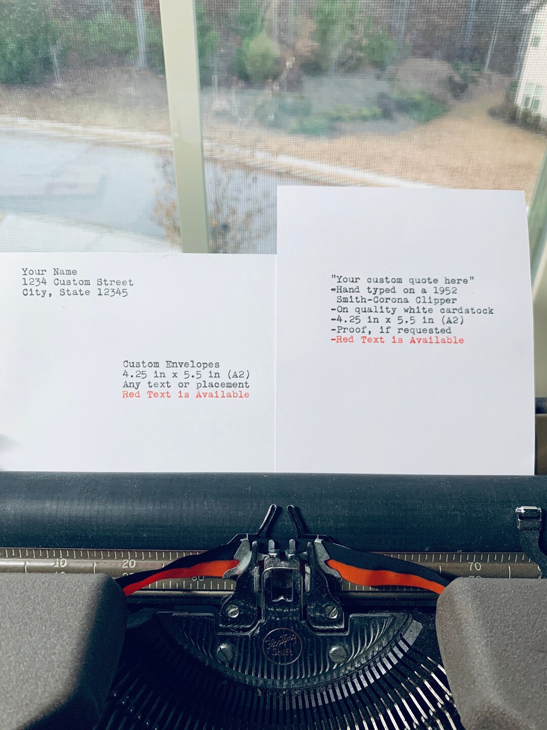 Custom Handtyped Quote and Envelope, Custom Song Lyric/poem ...