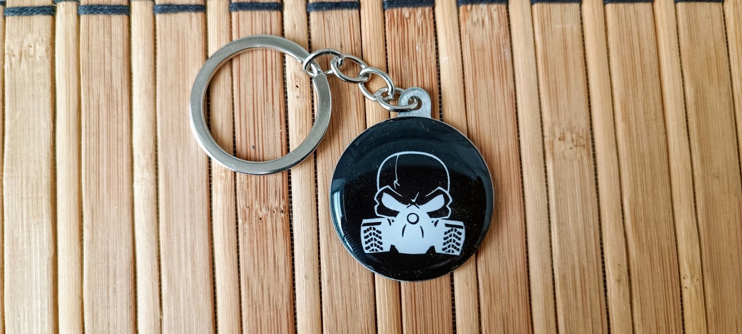 Skull With Gas Mask Keychain 3D Stickers Gift Photo of Your Choice Can ...