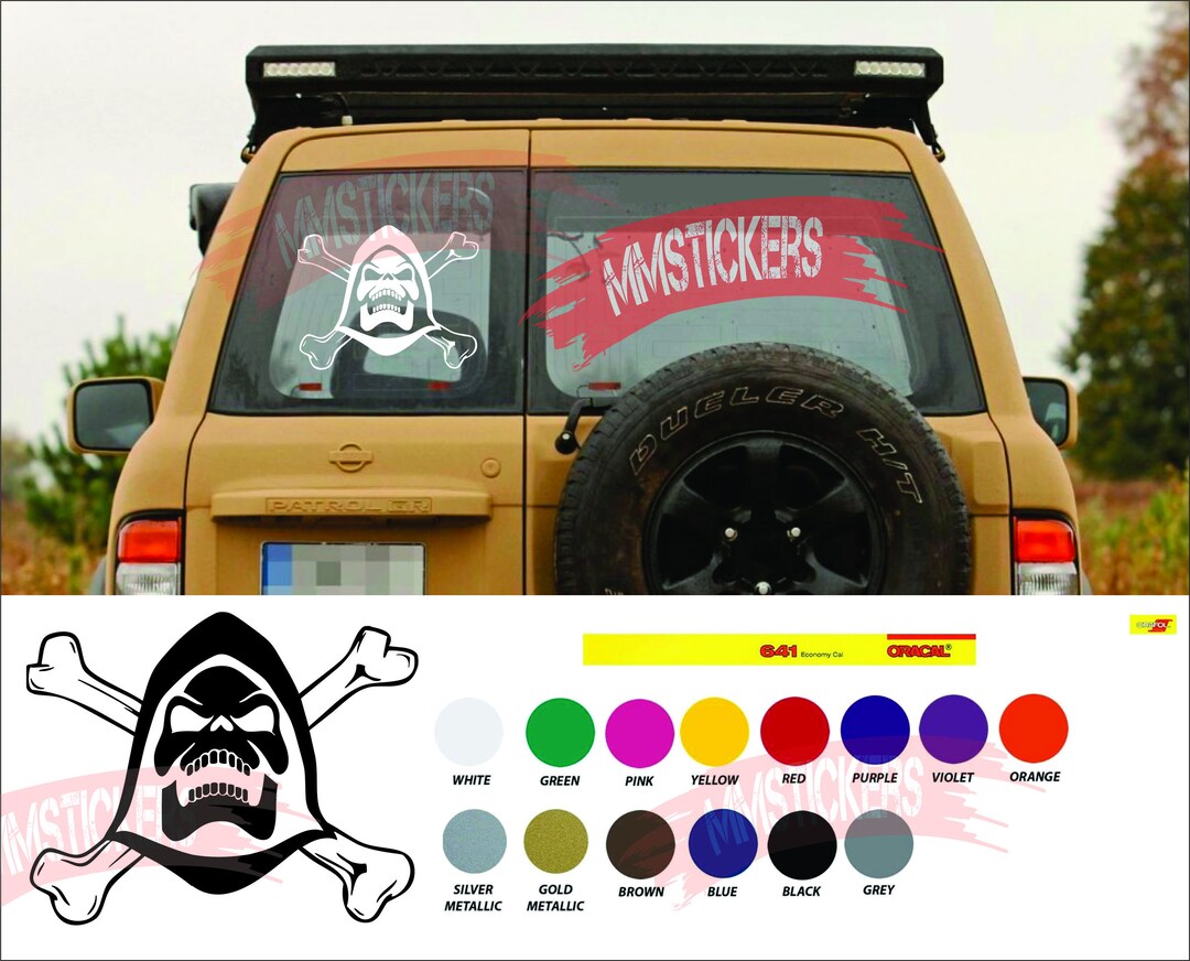 Skull Stickers Decal Kit Stripe Skull Car Sticker Decal Stickers 4x4 ...