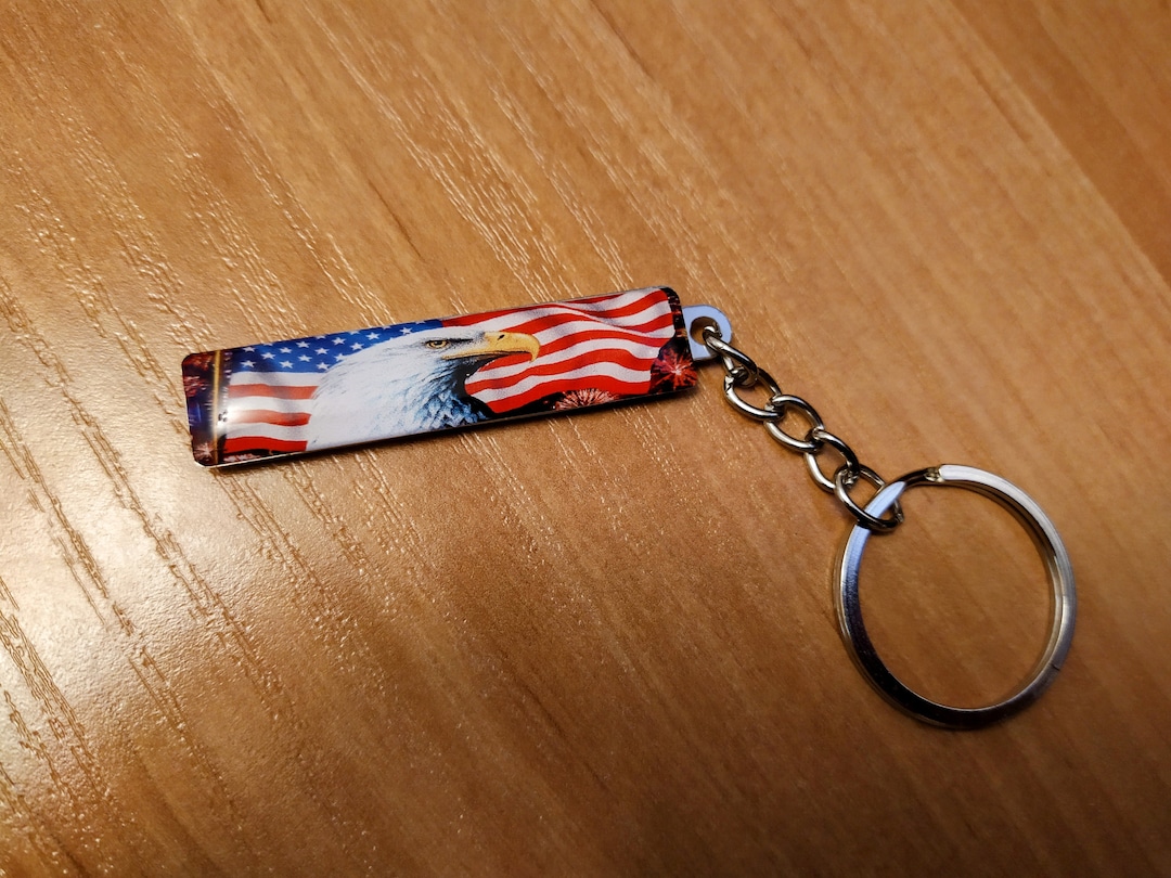 AMERICAN EAGLE Keychain 3D Stickers Gift Photo of Your Choice Can and ...