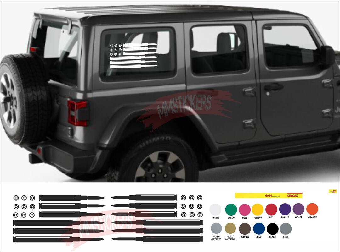 American Flag of Bullets Stickers Decal Kit Stripe Skull Car Sticker ...