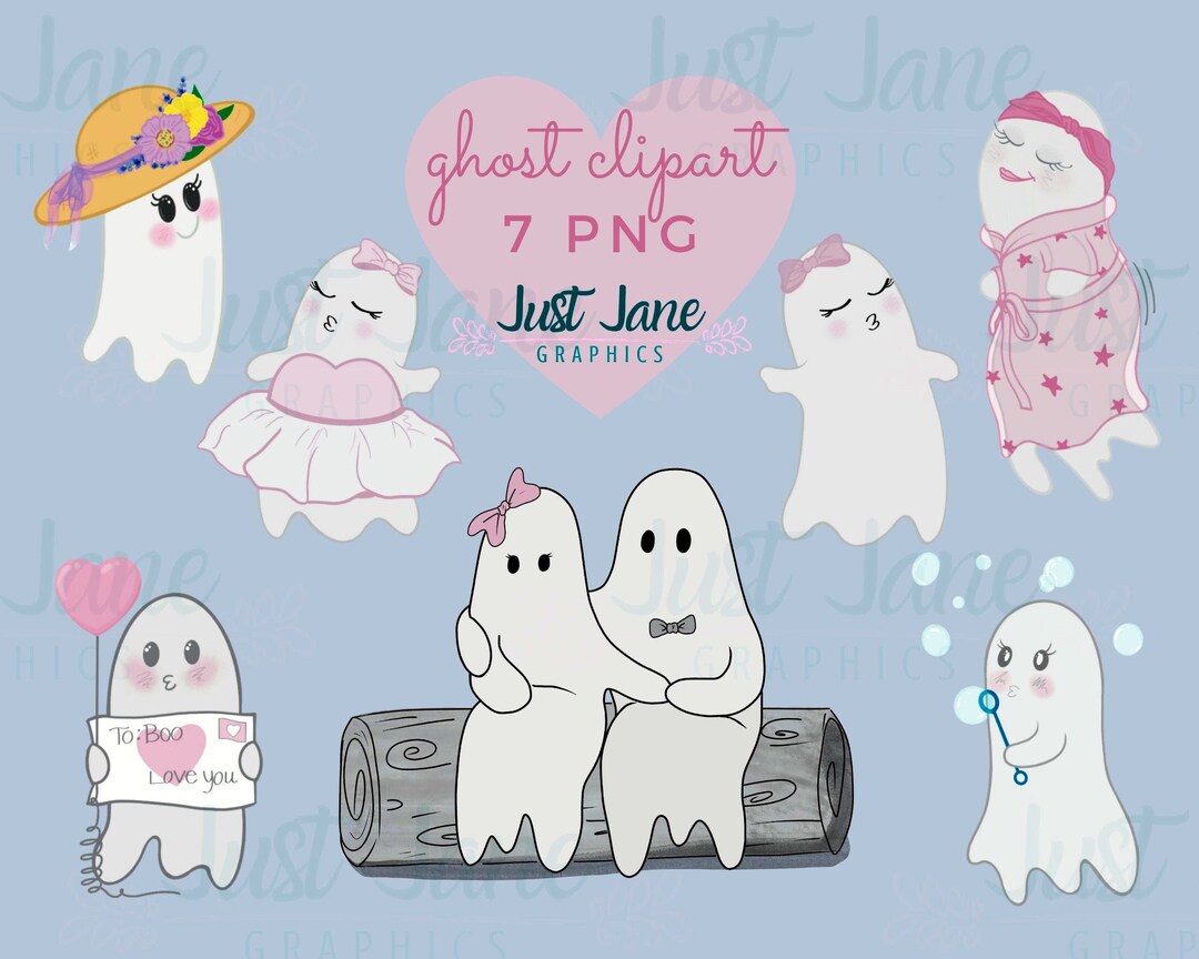 Cute Ghost Clipart, Halloween Clipart, Ghost Clip Art, Aesthetics ...