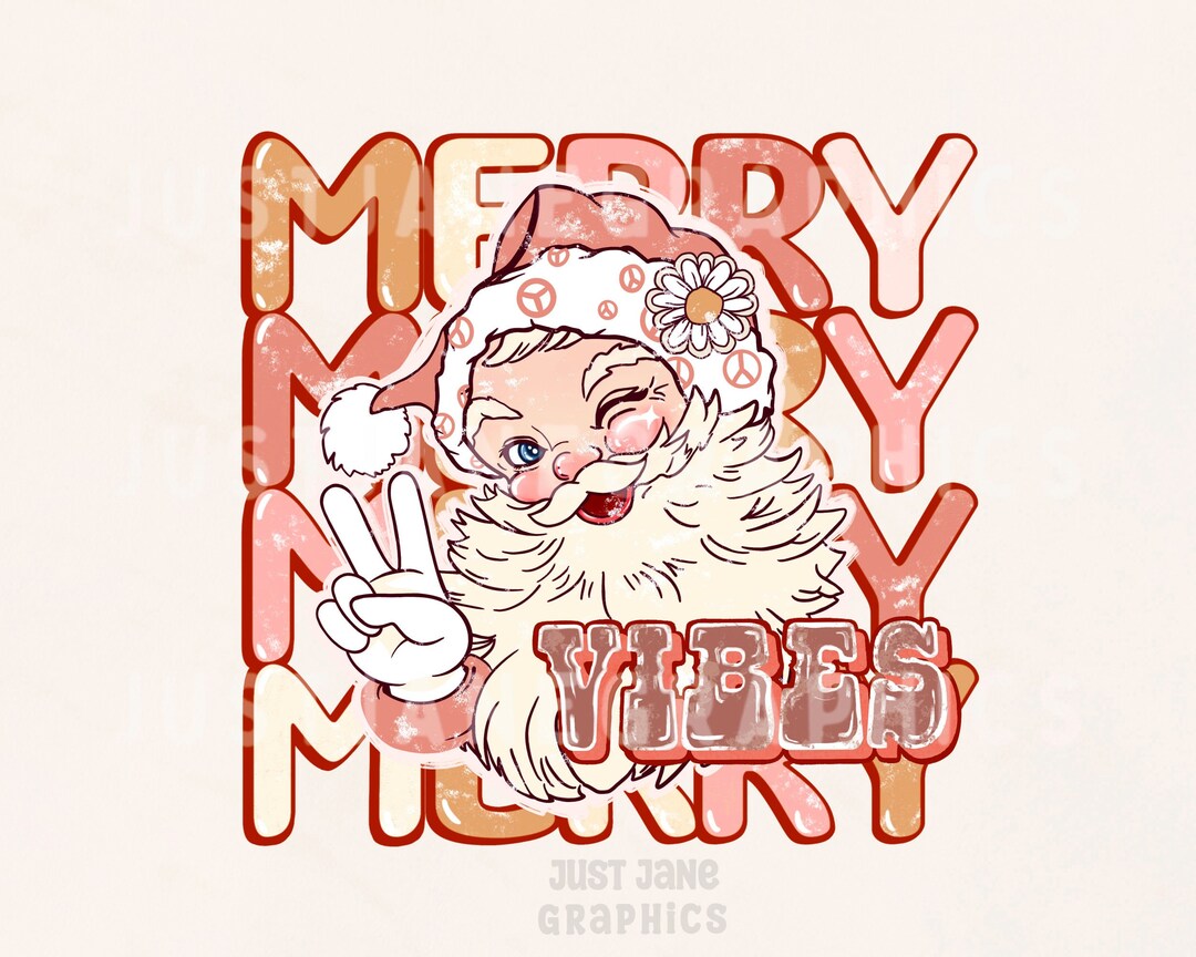 Merry Vibes Png-christmas Sublimation Digital Design - Etsy