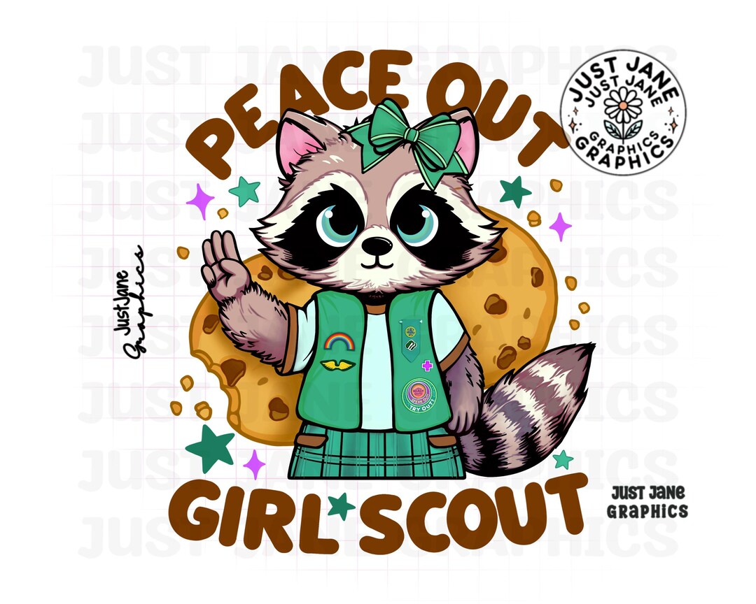 Junior Girl Scouts PNG, Peace Out Girl Scout Png, Cookie Dealer Png ...