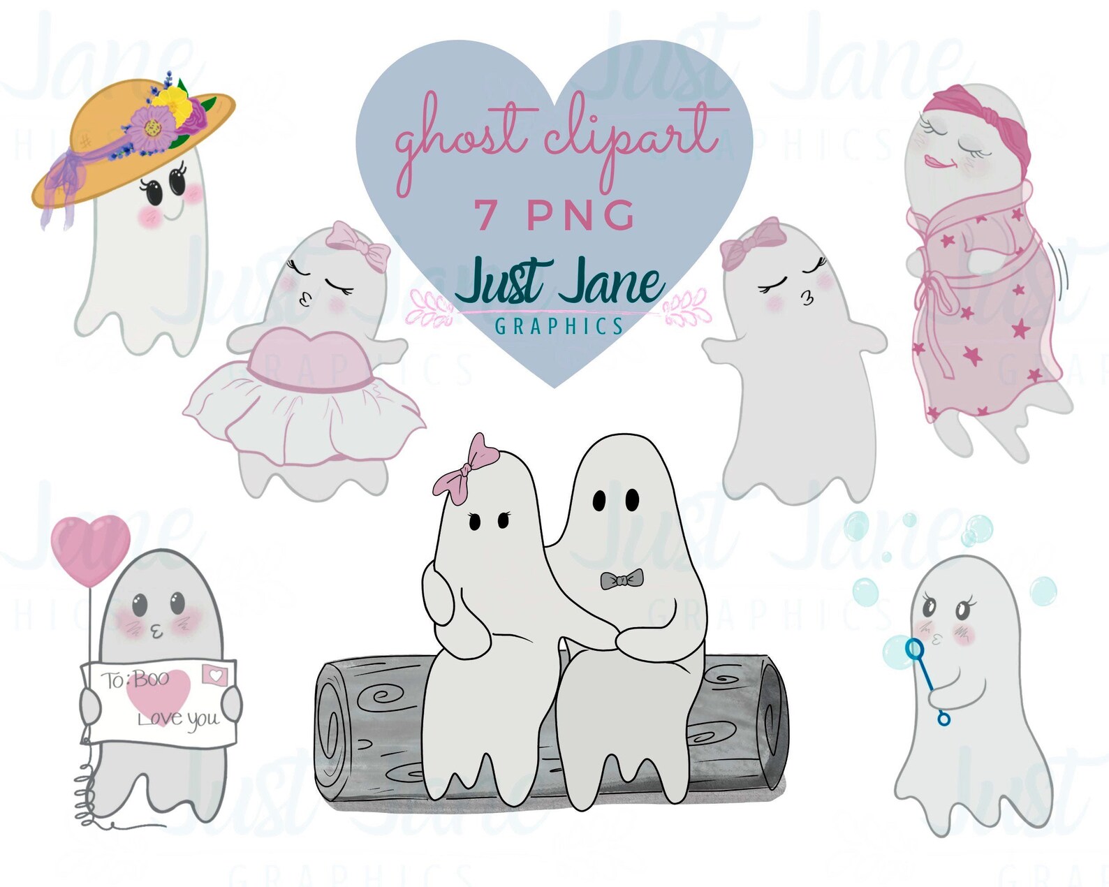 Cute Ghost Clipart Halloween Clipart Ghost Clip Art - Etsy