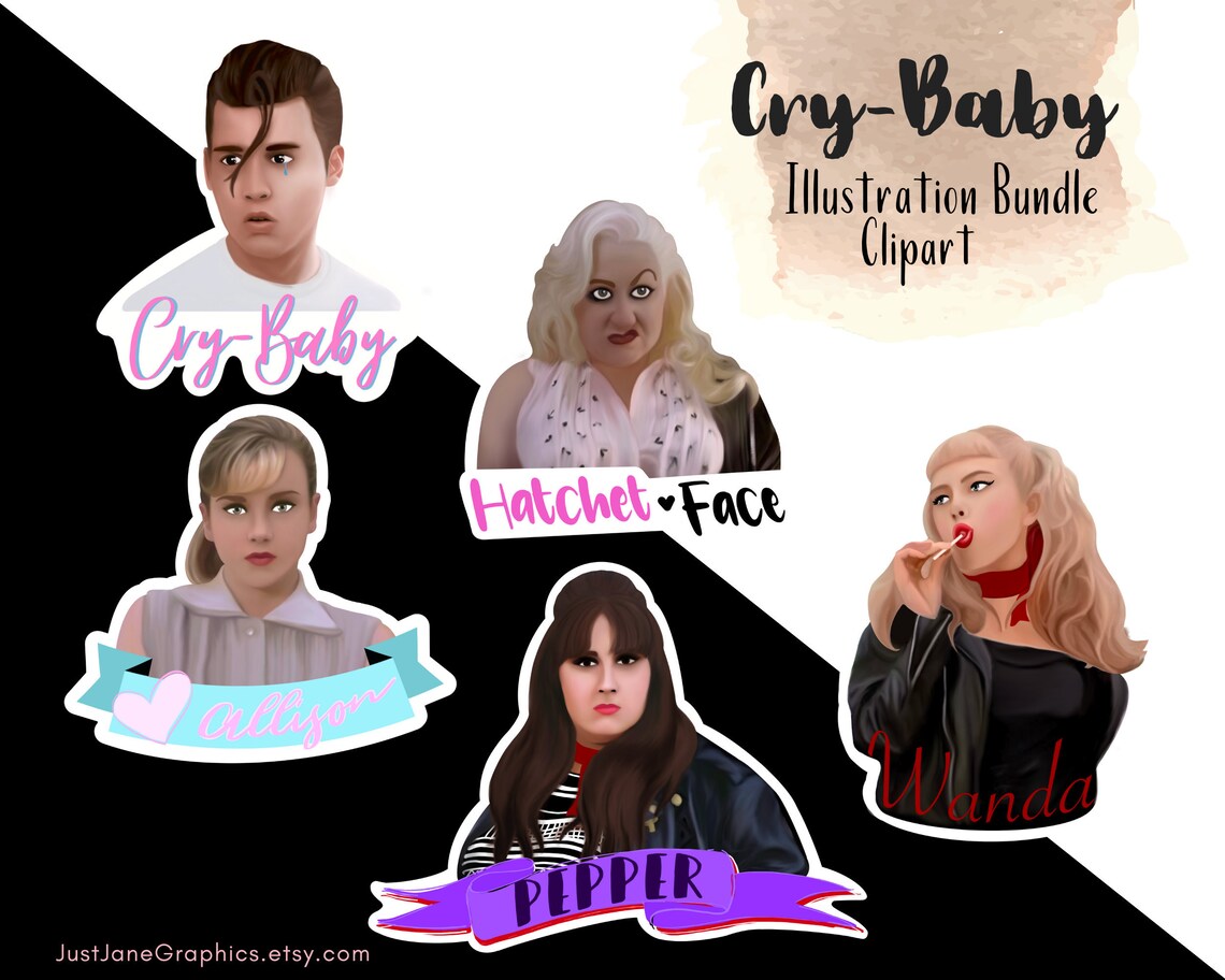 Crybaby PNG CryBaby Movie Bundle Clipart Classic Movies | Etsy
