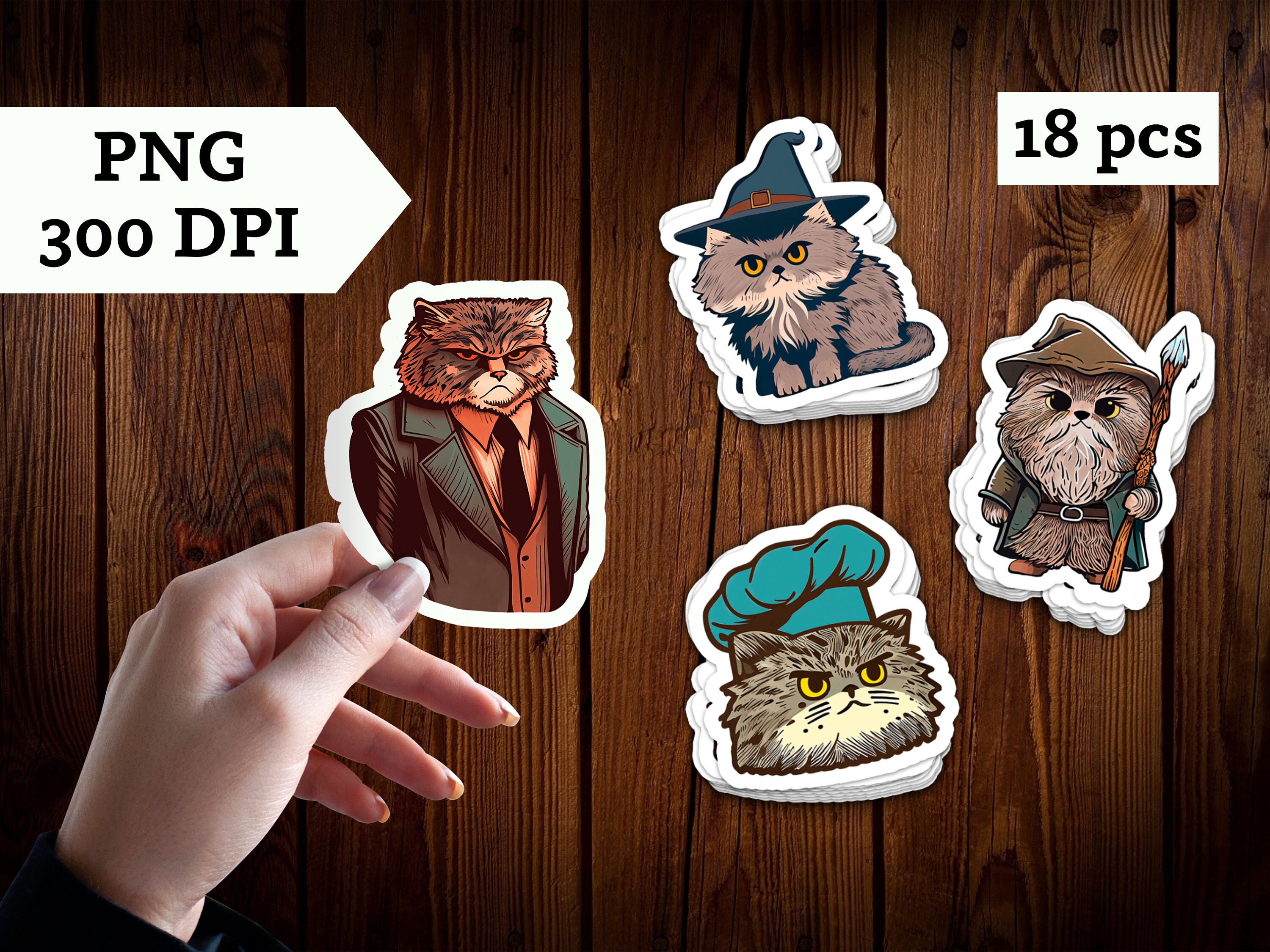 Print and Cut Stickers PALLAS CAT PNG Printable Cute Cat Stickers Cute ...