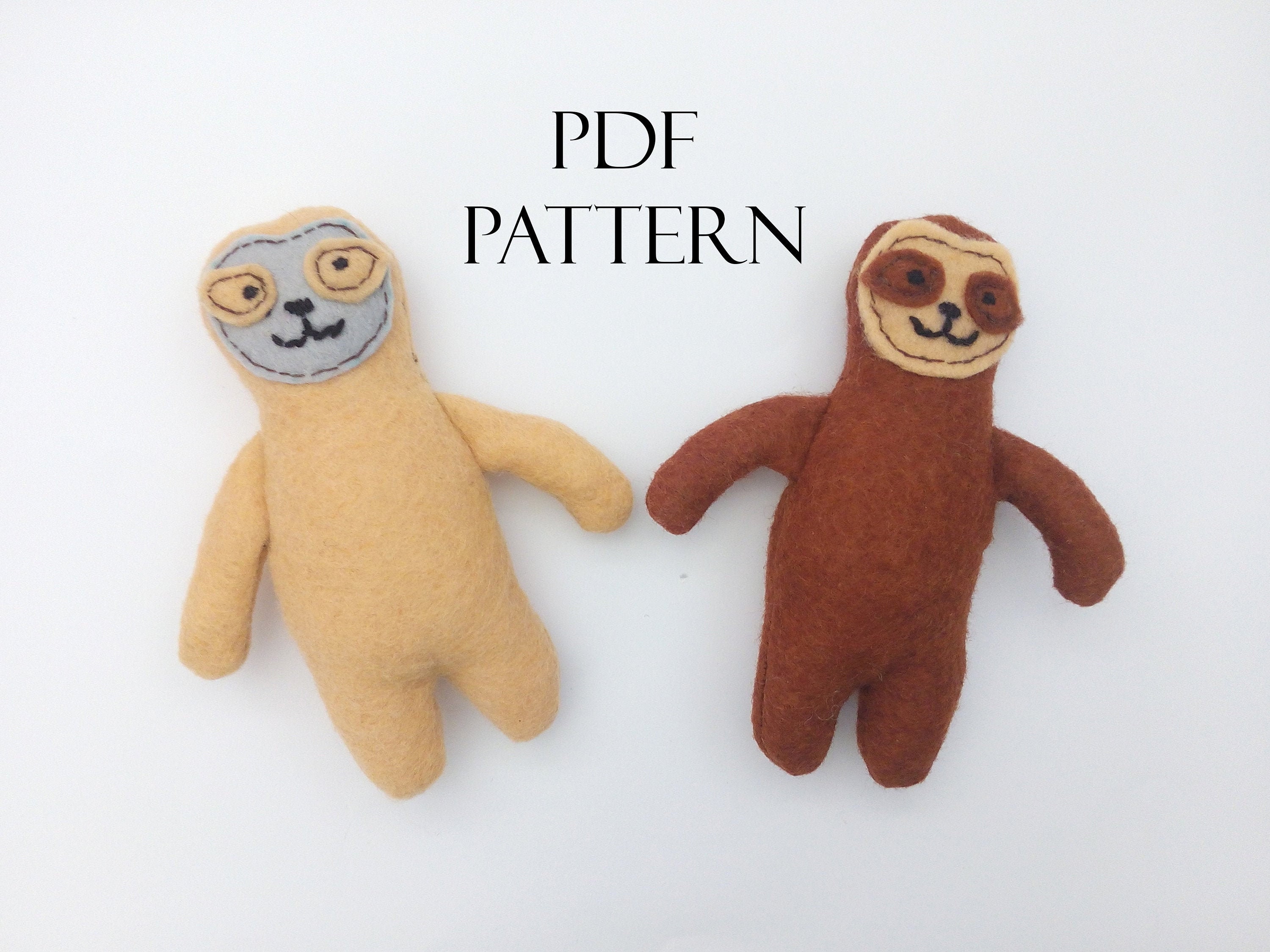 Felt Sloth PDF Pattern, Sloth Sewing Tutorial, DIY Sloth, Digital Pdf ...
