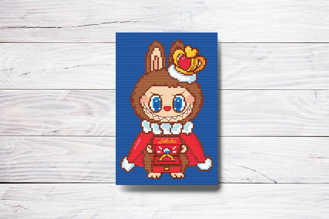 Labubu King, Labubu Cross Stitch Pattern, Labubu Embroidery, Easy Cross ...