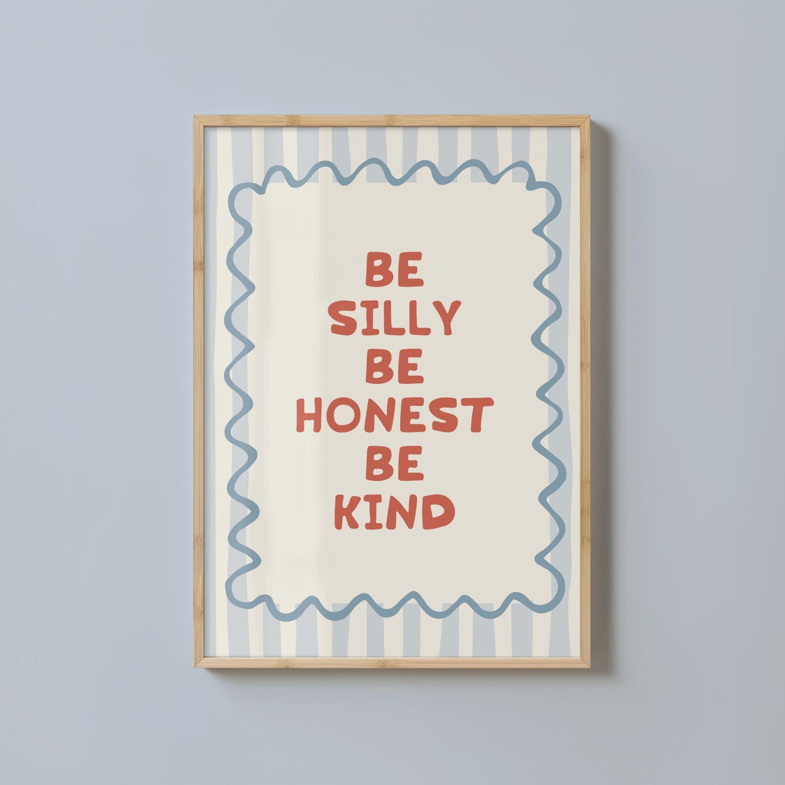 Be Silly Be Honest Be Kind Retro Print Digital, Retro Kids Room Decor ...