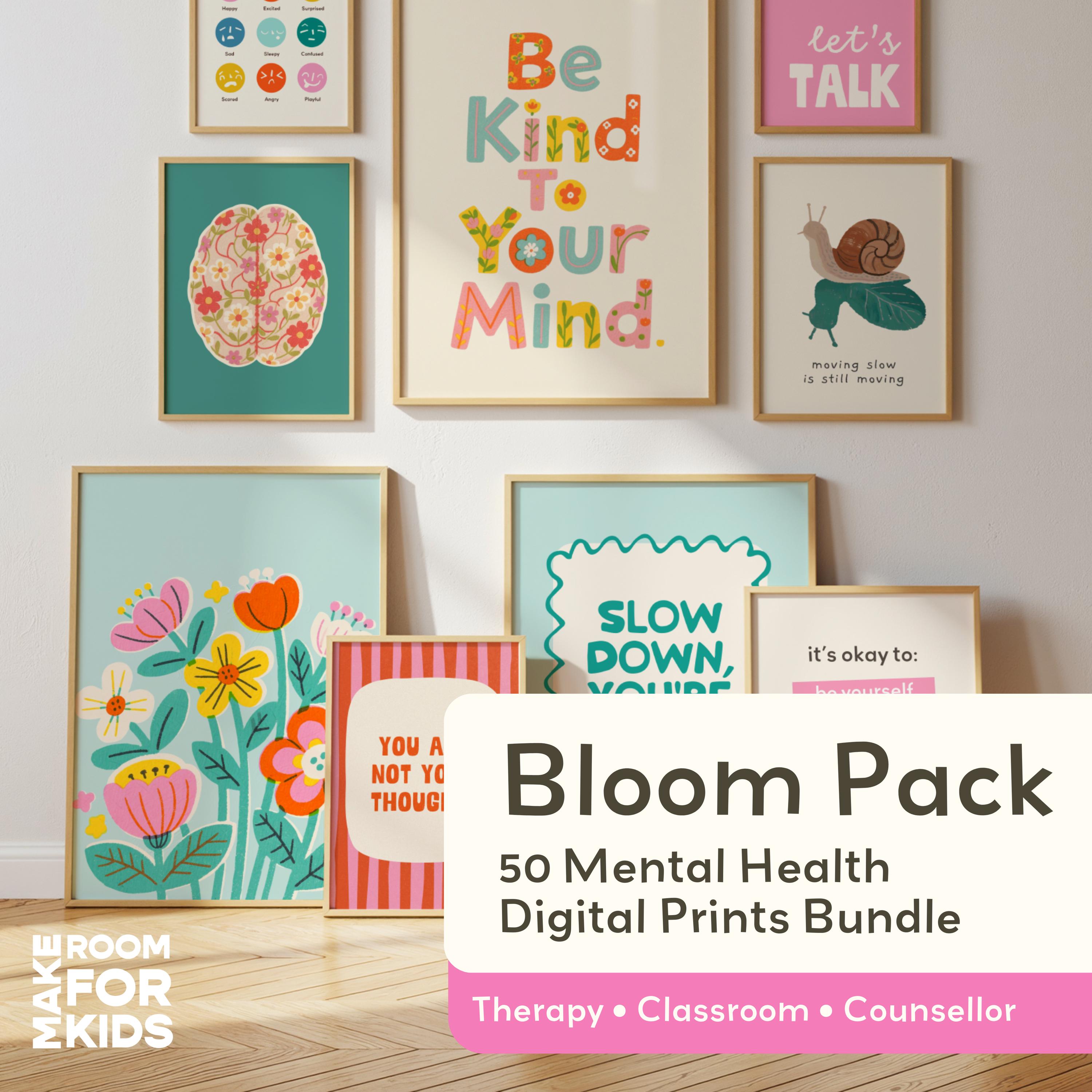 Bloom Mental Health Prints Bundle: Classroom and Therapy Office Decor ...