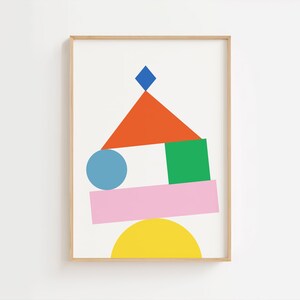 Shapes Poster Set of 3: Geometric Kids Wall Art (digital Download) - Etsy