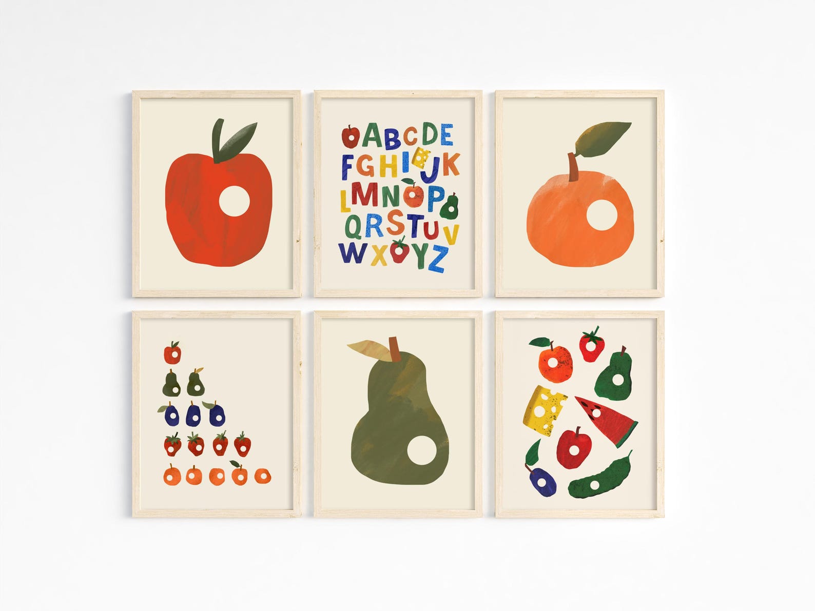Hungry Bug Set of 6 Caterpillar Inspired Prints: Kids Room Decor ...