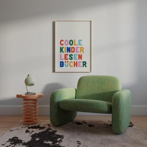 Coole Kinder Lesen Bücher Print: German Kids Reading Poster (digital ...