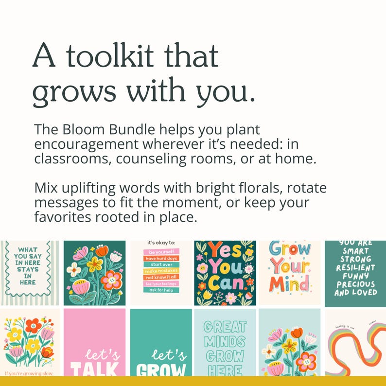 Bloom Mental Health Prints Bundle: Classroom and Therapy Office Decor ...