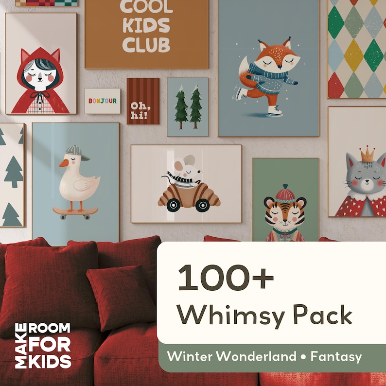 Whimsical Kids Prints Bundle, Winter, Circus & Fairytale Kids Room ...