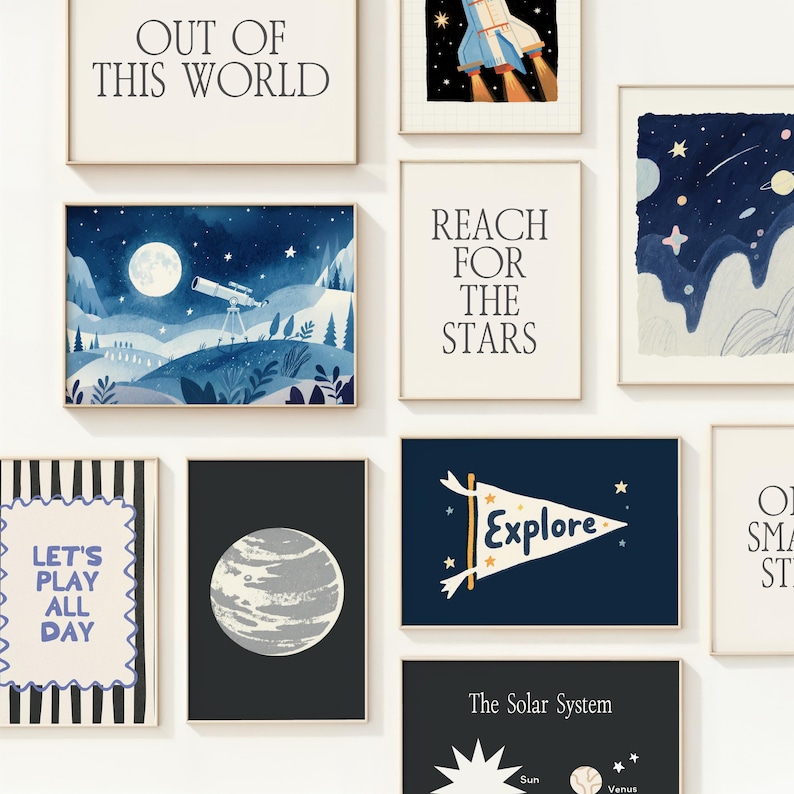 70+ Space Prints: Storybook Kids Room Decor (digital Download) - Etsy