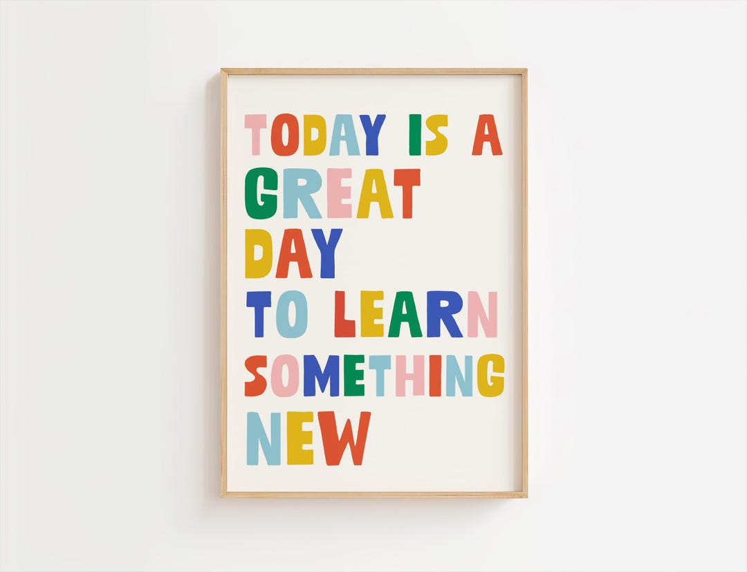 Motivational Classroom Print, Today is A Great Day, Handdrawn Style ...