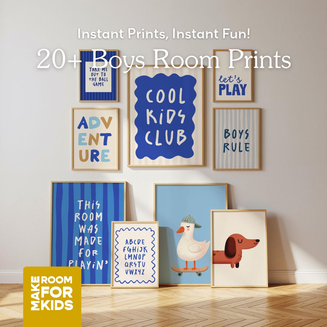 20 Boys Room Prints: Playroom Decor Starter Pack (digital Download) - Etsy