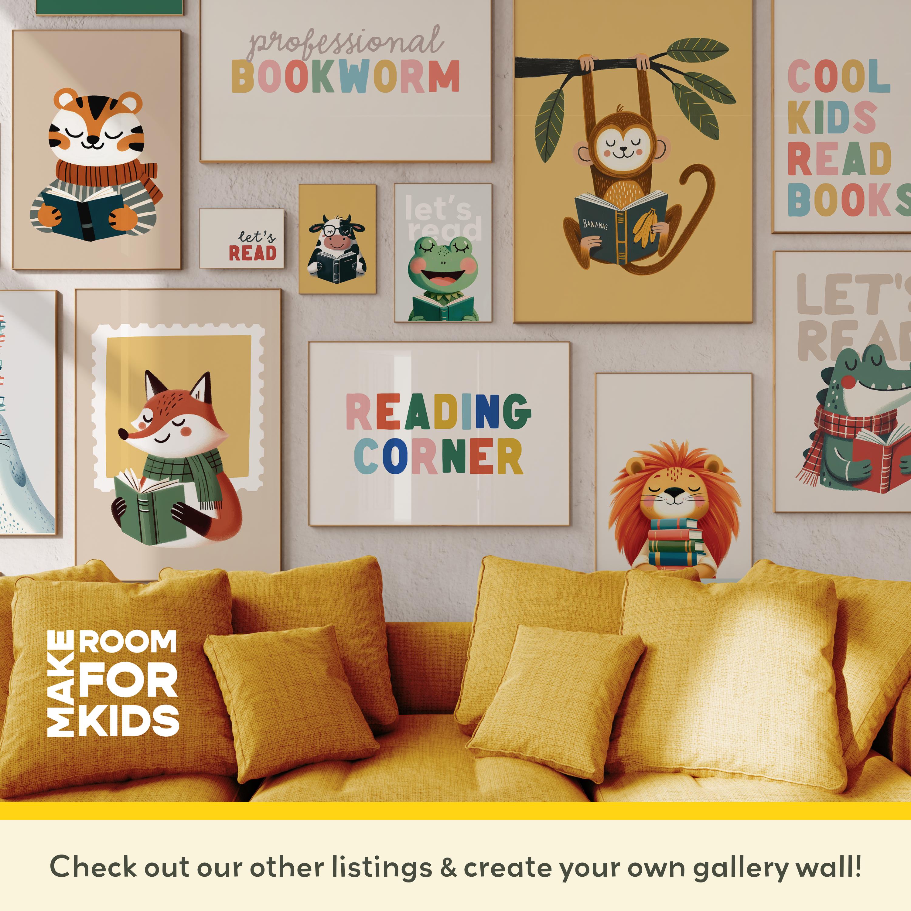 Reading Corner Print: Colorful Kids Room, Classroom and Homeschool ...